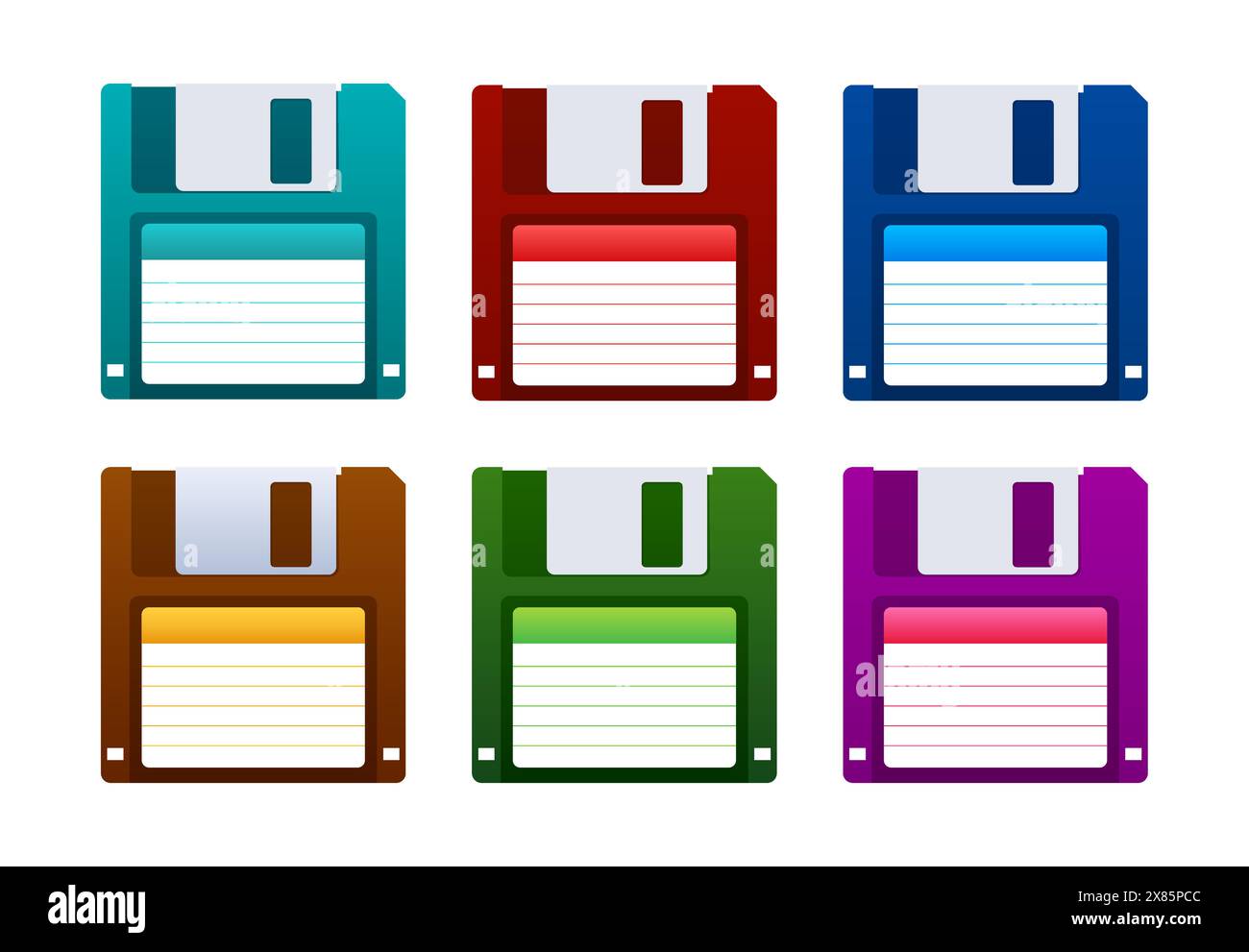 Floppy disk on white background. HD diskette old data media. Storage ...
