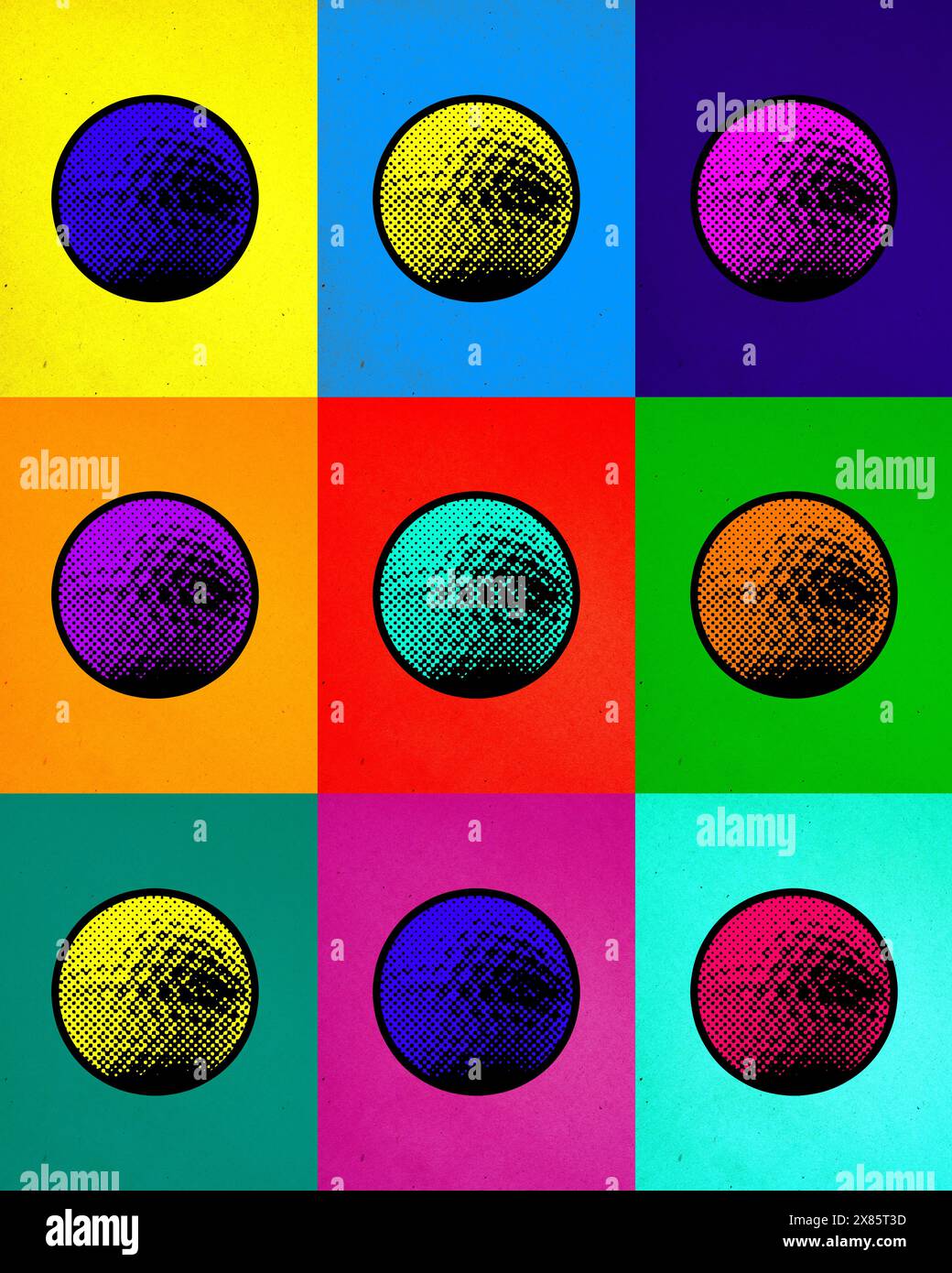 Collage with gold textured balls in different colors against ...
