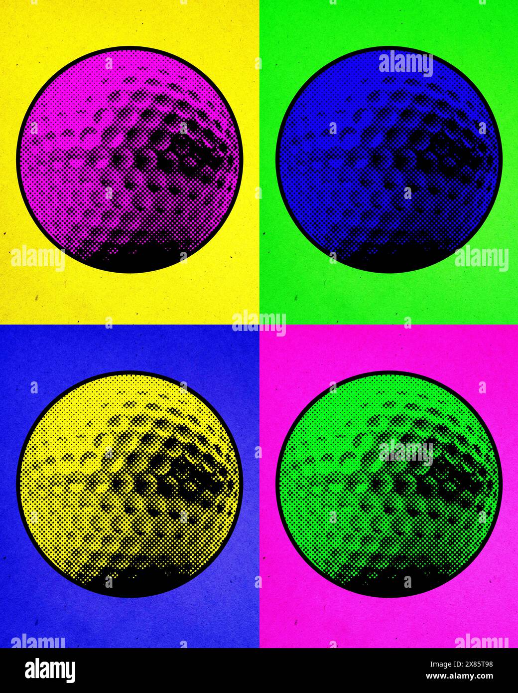 Collage with gold textured balls in different colors against ...