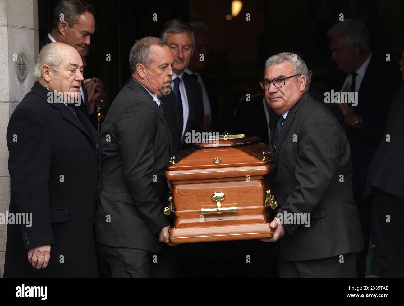 The coffin of businessman, philanthropist and rugby star Tony O'Reilly ...
