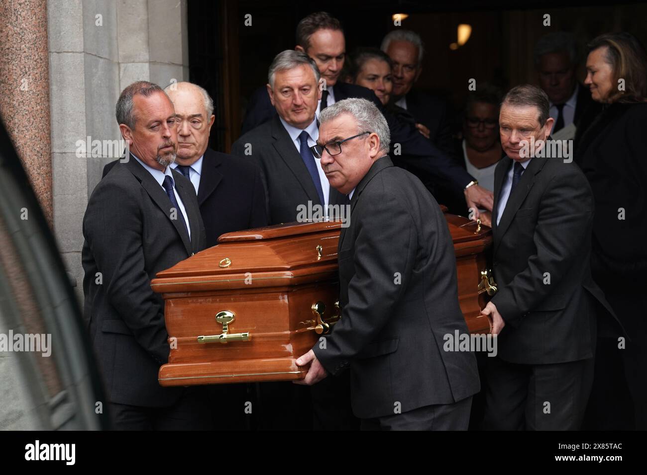 The coffin of businessman, philanthropist and rugby star Tony O'Reilly ...