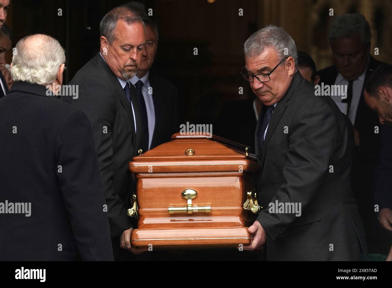 The coffin of businessman, philanthropist and rugby star Tony O'Reilly ...
