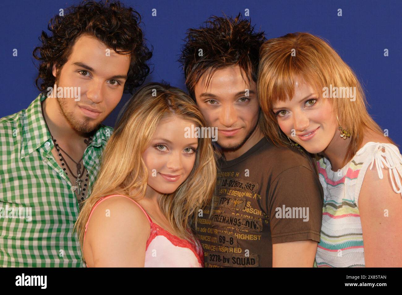 Deutsche Popband "Banaroo" im Studio in Mannheim, hier alle vier v. l ...