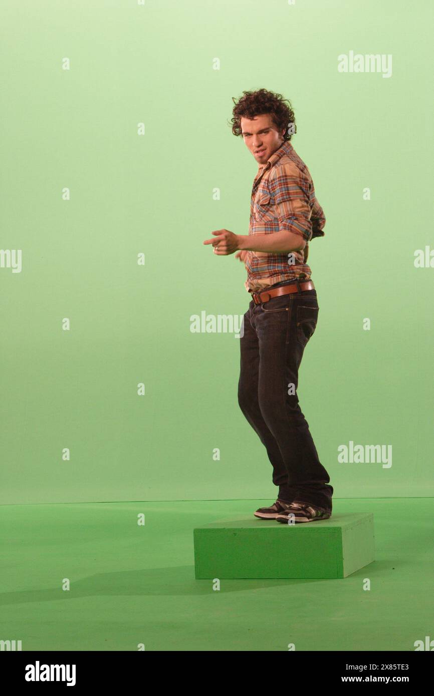 Deutsche Popband "Banaroo" im Studio in Mannheim, hier Robbert Bobby ...