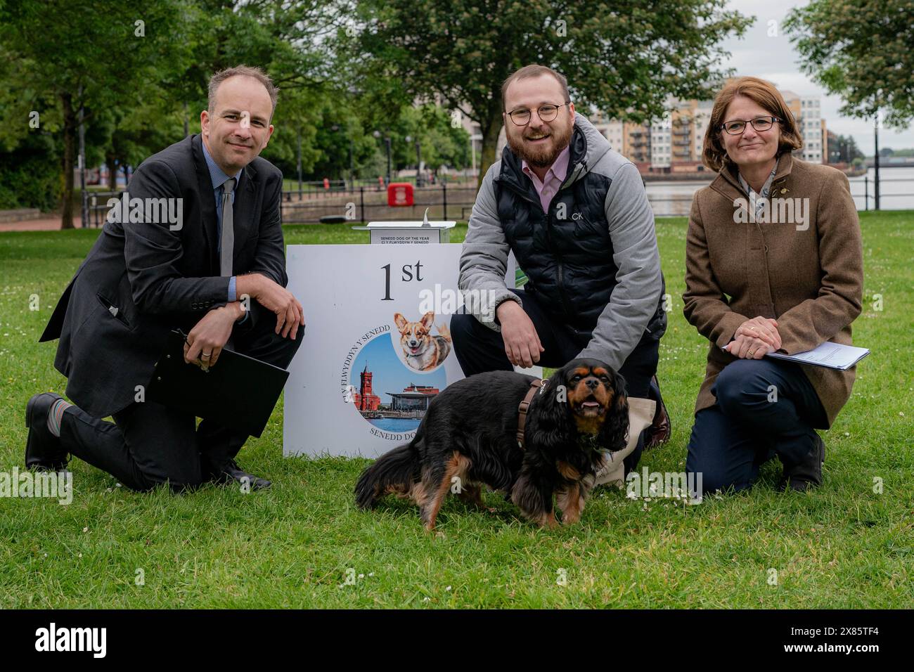 EDITORIAL USE ONLY Coco with Jack Sargeant MS (centre) is announced as ...
