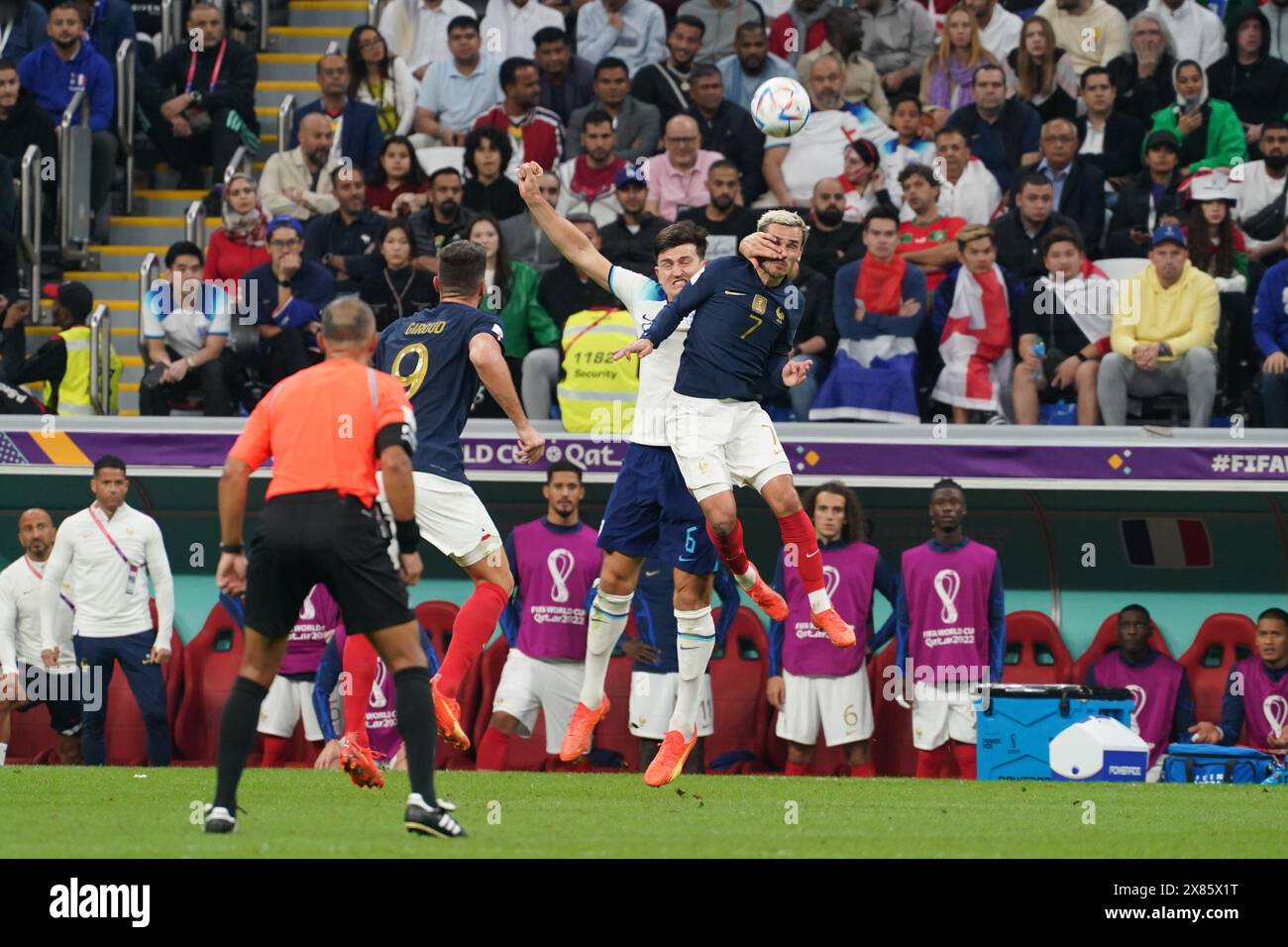 Doha, Qatar. 10th. Dicember 2022. Harry Maguire and Antoine Griezmann ...