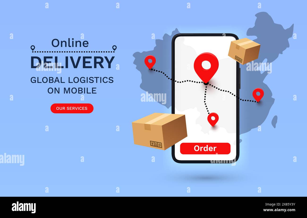 China logistics map hi-res stock photography and images - Alamy