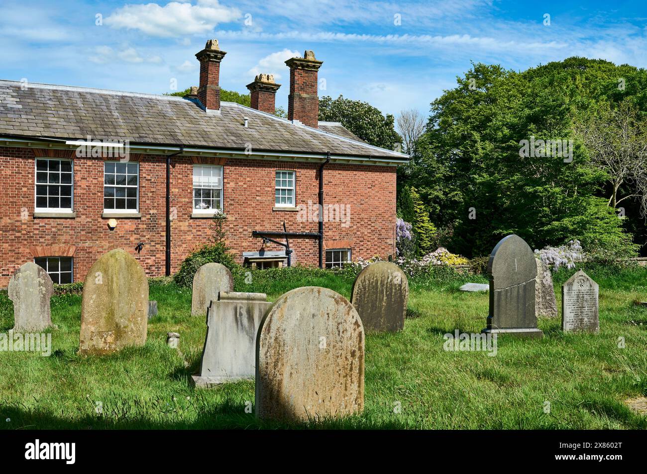 Farmhouse overlooking graveyard in rural area,UK Stock Photo - Alamy