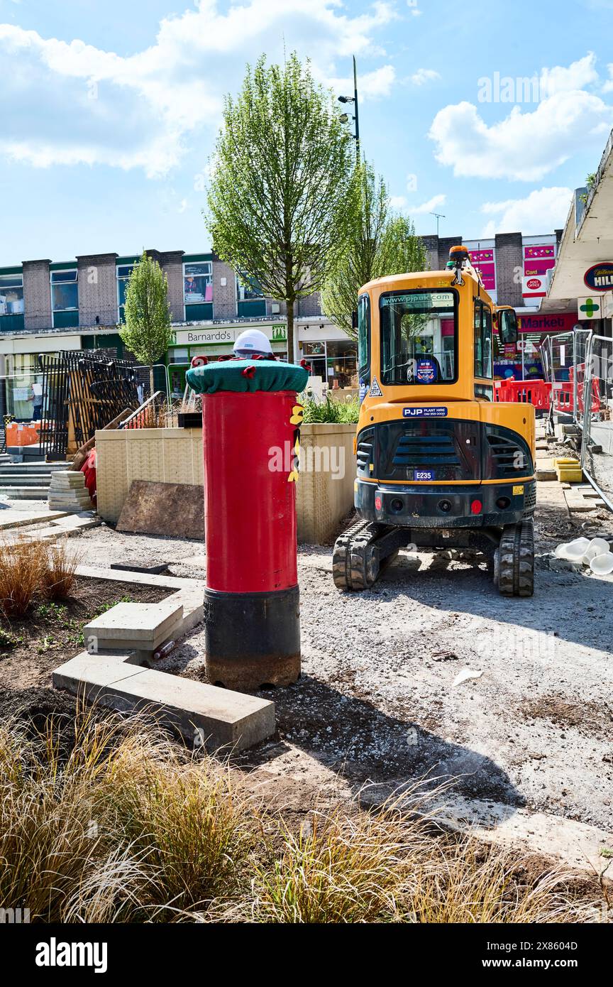 On going building work in the cobbled Market Square in Kirkham town ...