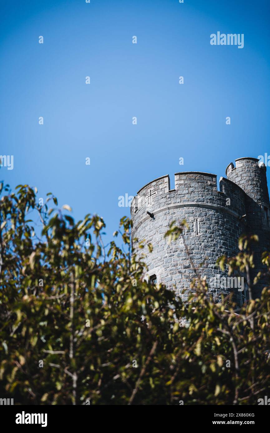 Castlewellan Castle Turrets and Towers Stock Photo - Alamy