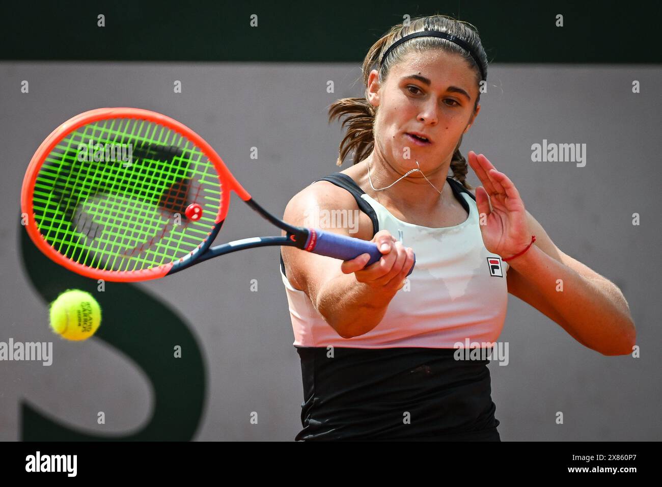 Julia RIERA of Argentina during fourth qualifying day of Roland-Garros ...