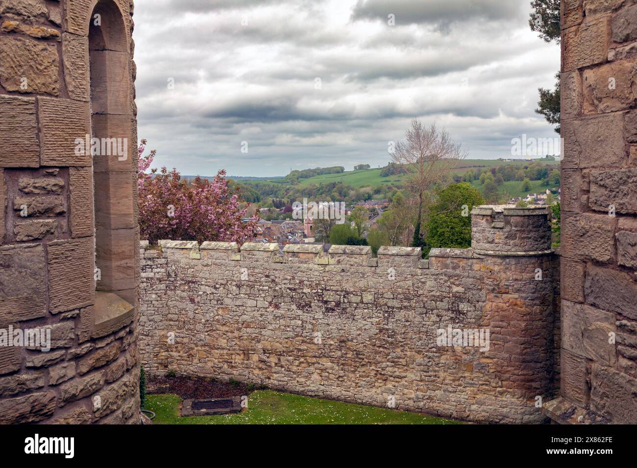A view of Jedburgh in the Scottish Borders from a one-time castle and ...