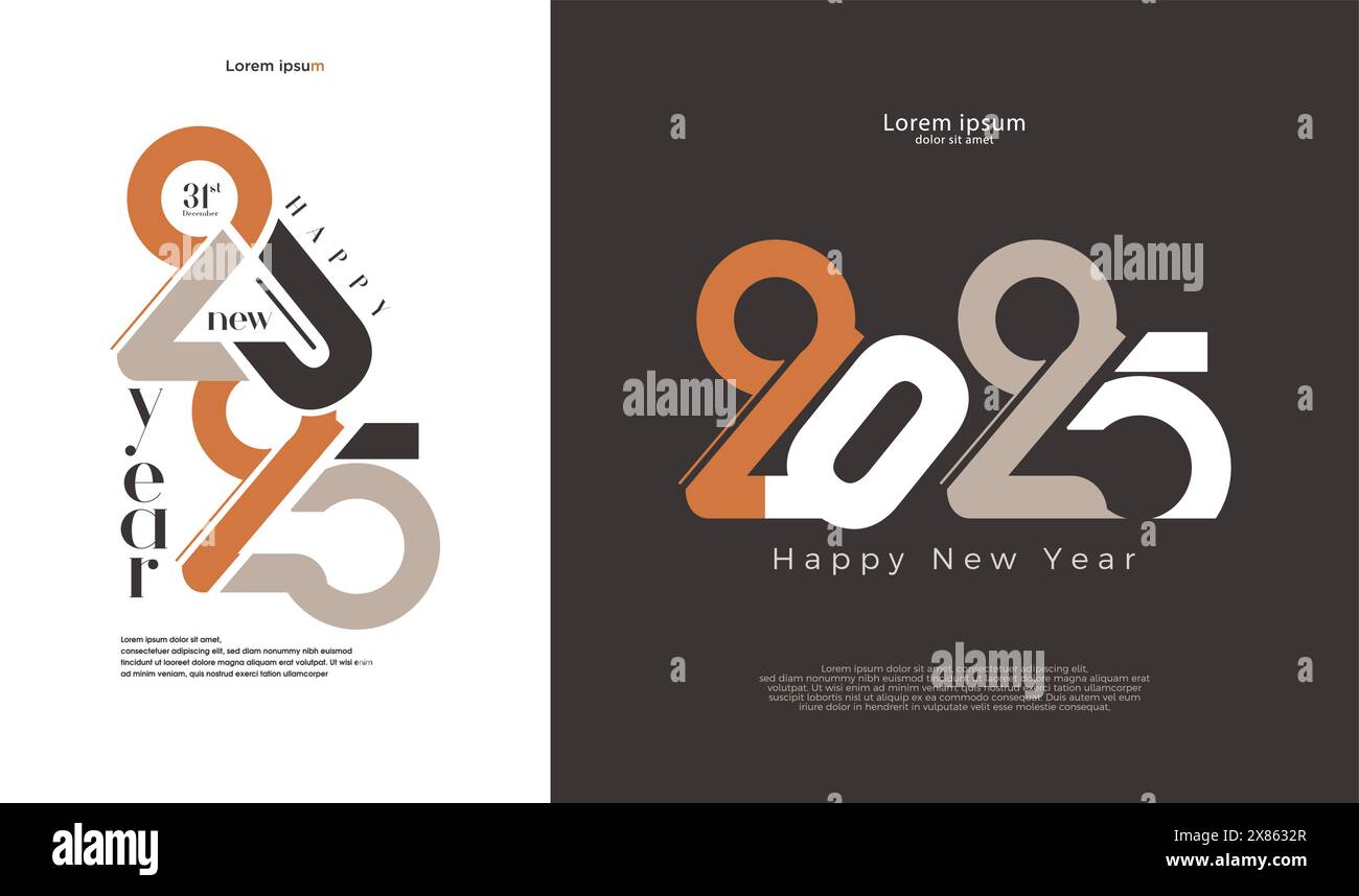 Vector classic number concept and subtle color for 2025 new year ...