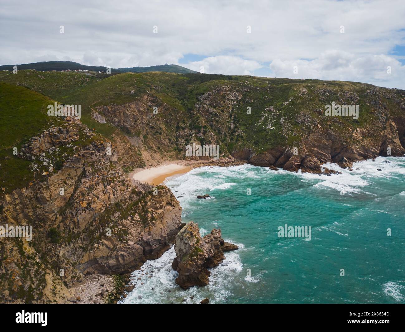 Popular tourist spot Cape Roca, is the westernmost cape of the Eurasian ...