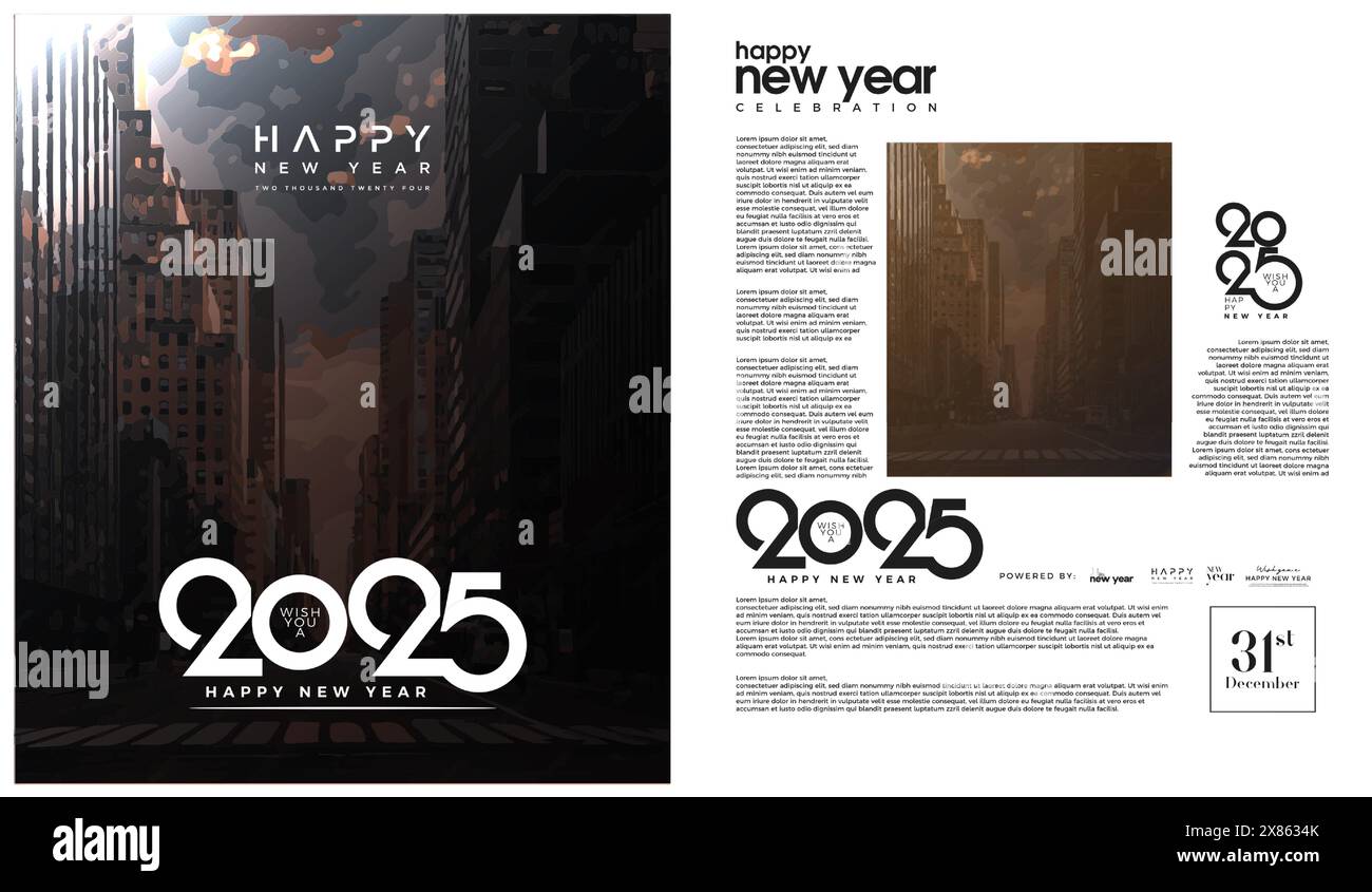 New year poster 2025. Poster design number 2025. Illustration with a ...