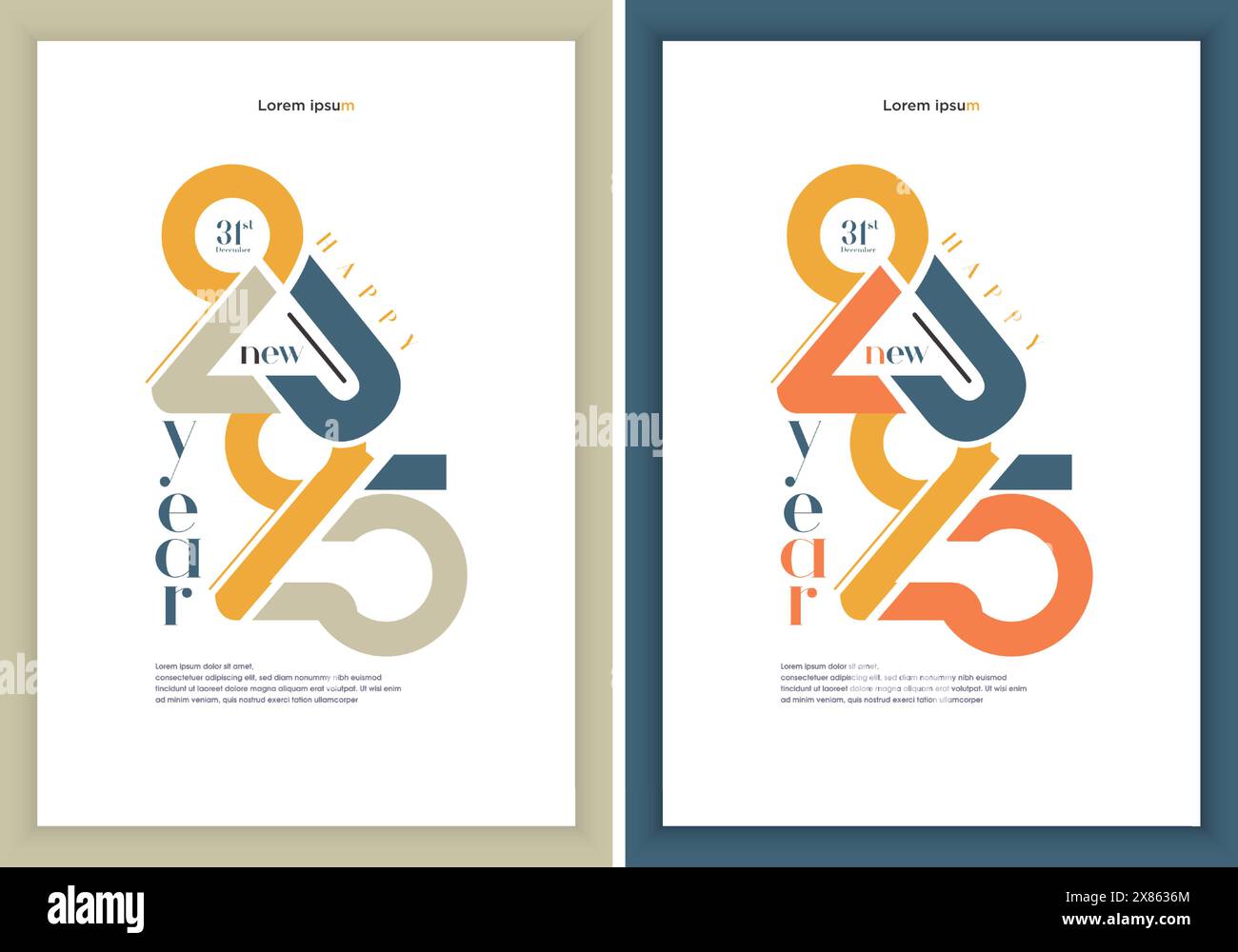 2025 new year poster with unique number style and very beautiful colors ...