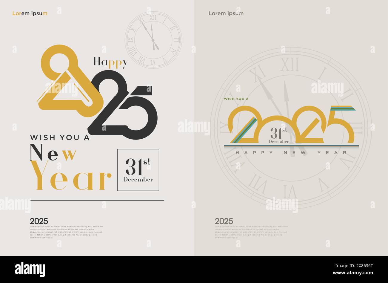 Delicate banner of 2025 celebration with two different concepts. vector ...