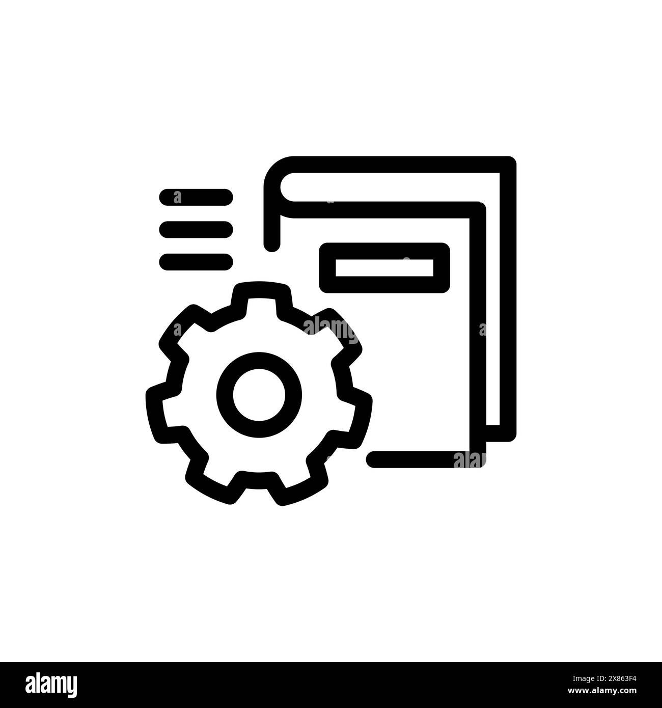 User manual, booklet icon, instruction book, project technical document, thin line web symbol on ...