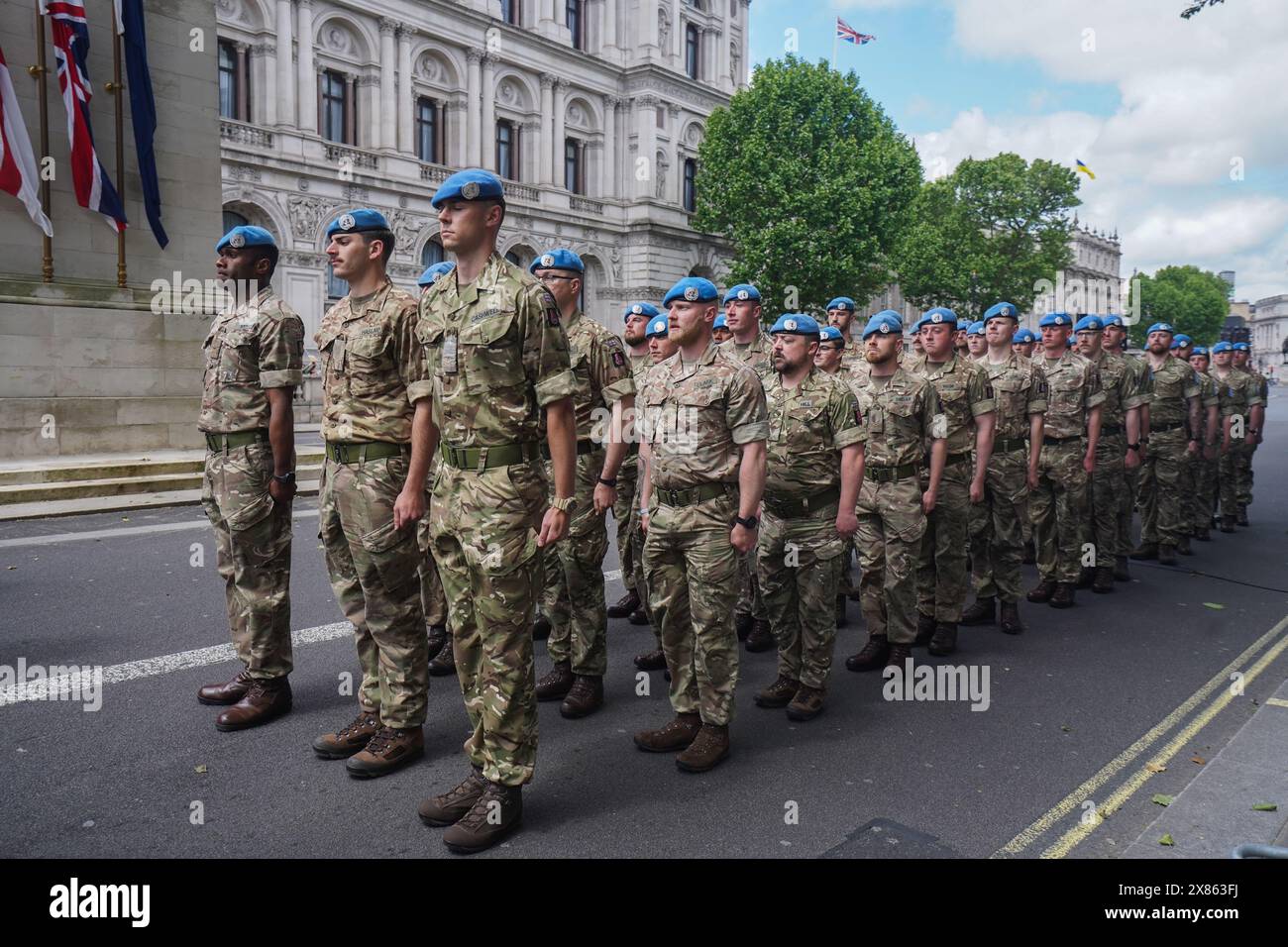 Westminster, London, UK. 23 May, 2024. British army soldiers with blue ...
