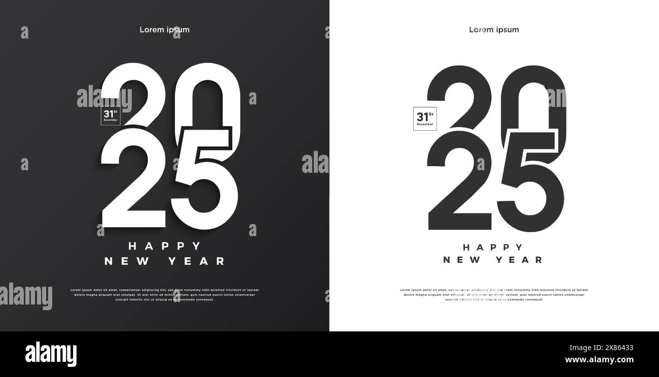 A set of 2025 new year numbers. Simple design. Design for 2025 new year ...