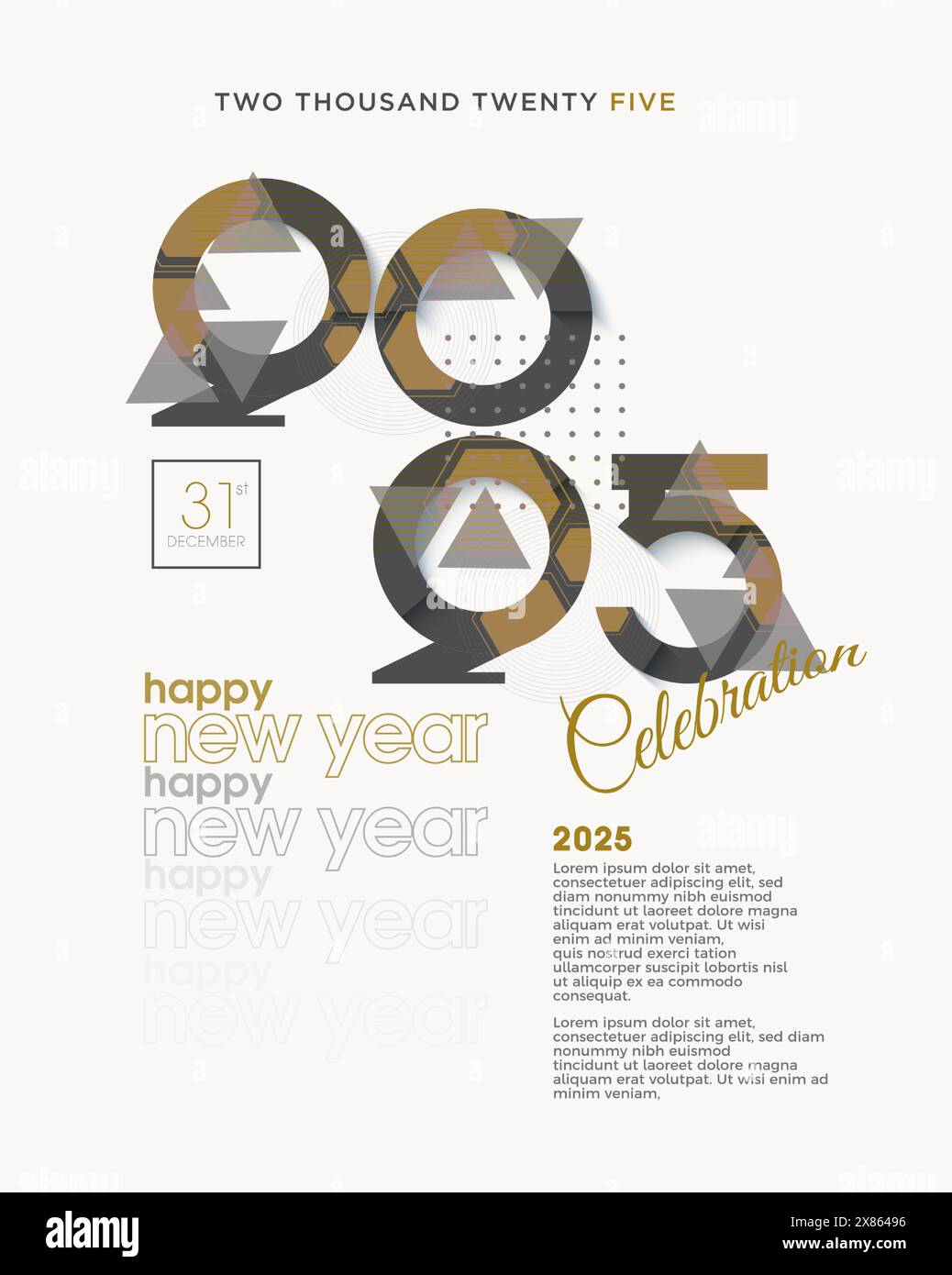 New year 2025 design. Retro 2025 design. Beautiful and elegant design ...
