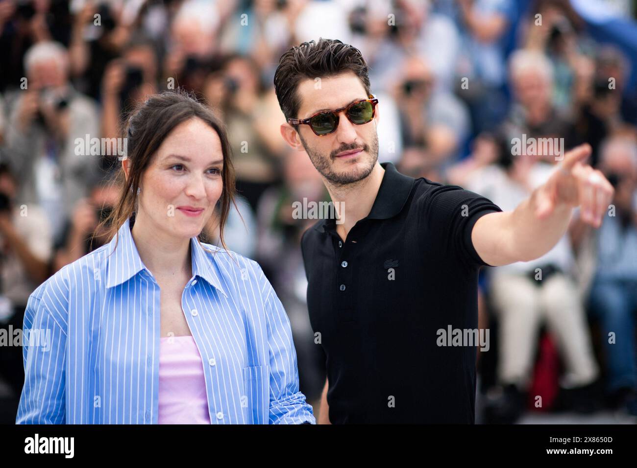 Cannes, France. 23rd May, 2024. Anais Demoustier and Pierre Niney ...