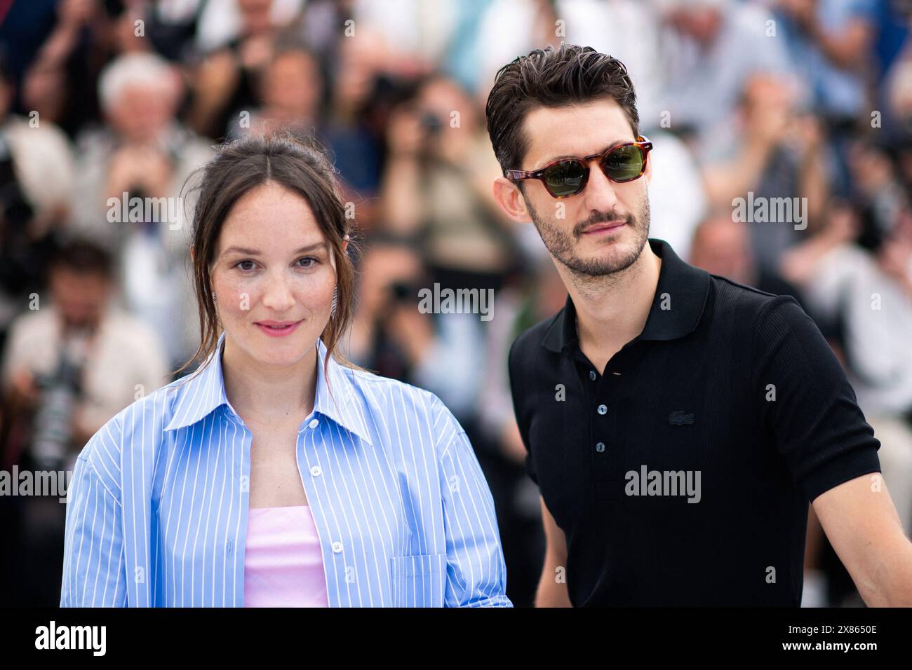 Cannes, France. 23rd May, 2024. Anais Demoustier and Pierre Niney ...