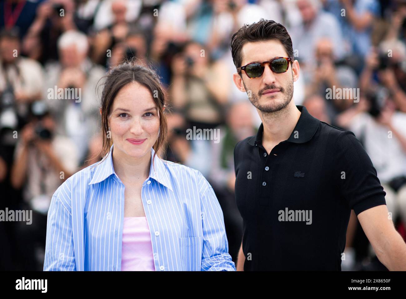 Cannes, France. 23rd May, 2024. Anais Demoustier and Pierre Niney ...