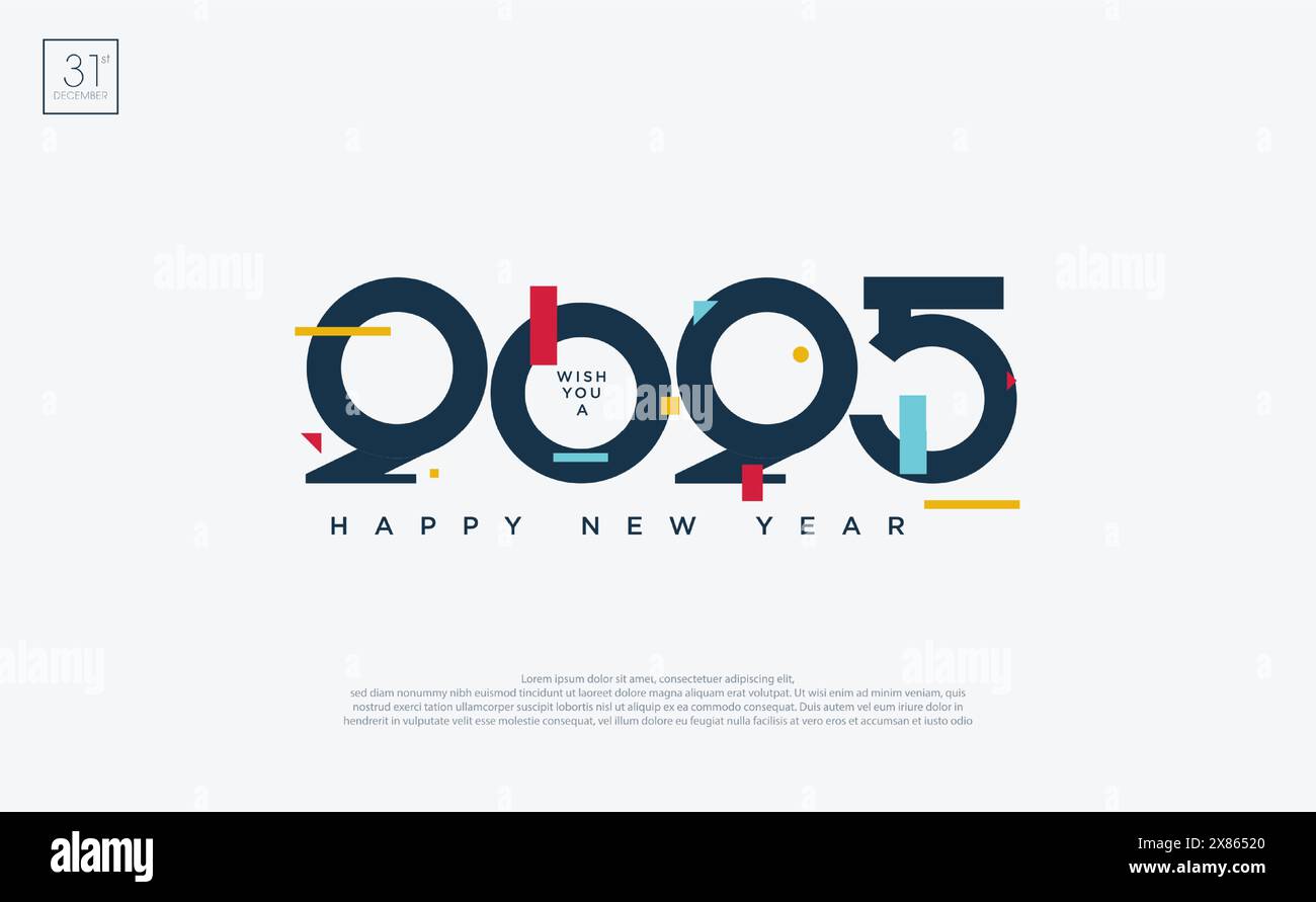 New Year 2025 celebration. Classic 2025 number design with a touch of ...