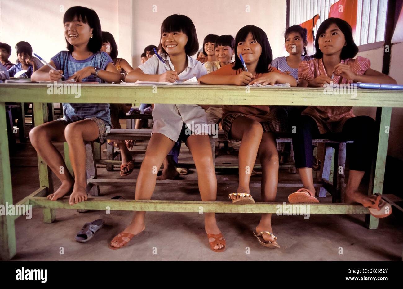 Philippines, Luzon; Children of Vietnamese refugees at the primary ...