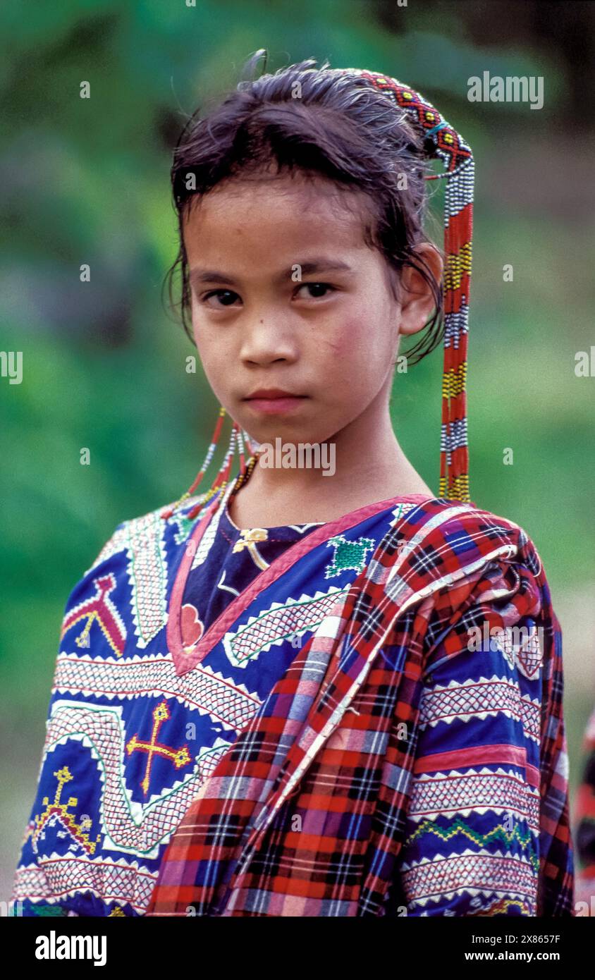 Philippines Mindanao Girl From The Tboli Tribe In Traditional