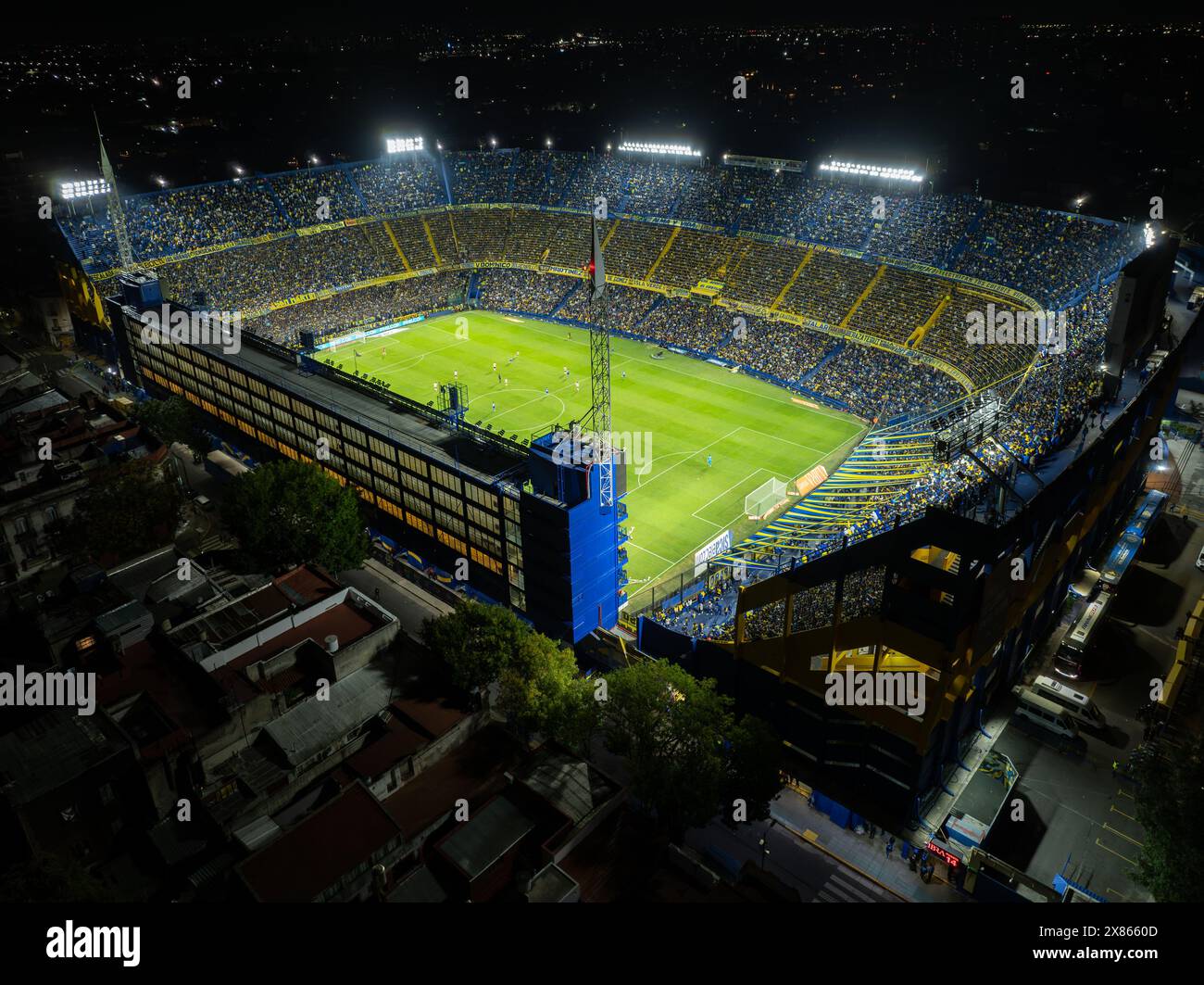 Buenos Aires, Argentina, April 15, 2023: La Bombonera Soccer Stadium at downtown Buenos Aires ...