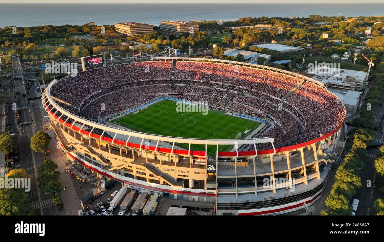Buenos Aires, Argentina, July 5, 2023: Aerial view of the "River Plate ...