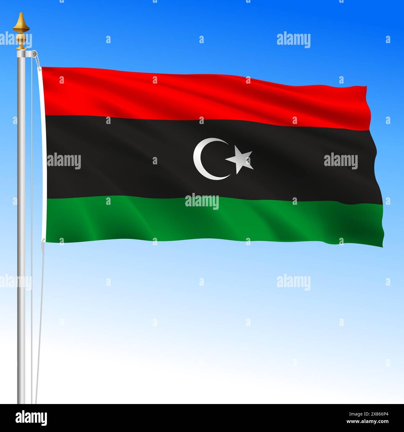 Libya, official national waving flag, african country, vector illustration Stock Vector Image ...