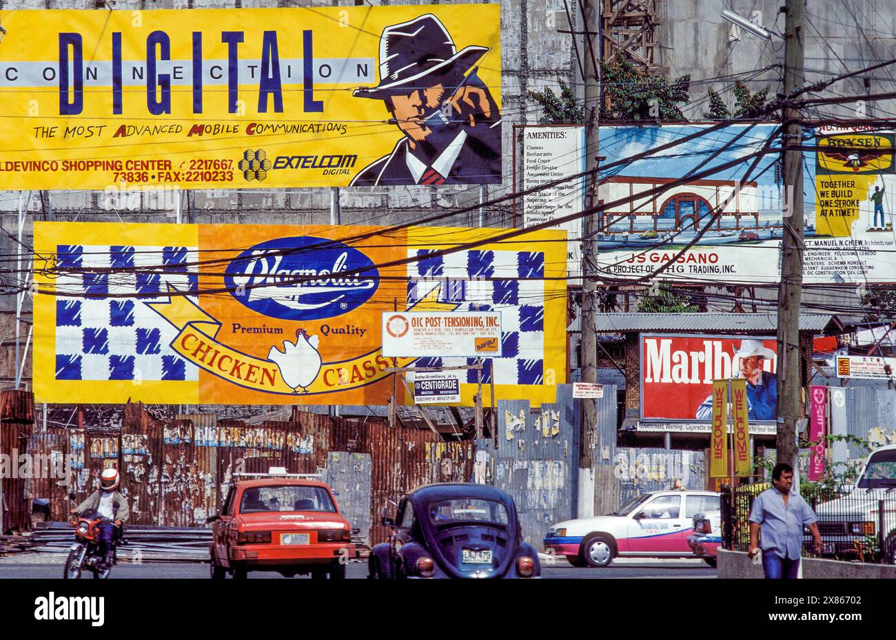 Philippines, Davao; Billboards and traffic in the city of Davao Stock ...