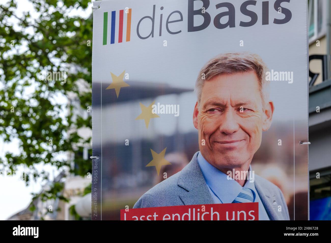 Bonn, Germany - May 21, 2024 : View of a political election poster ...