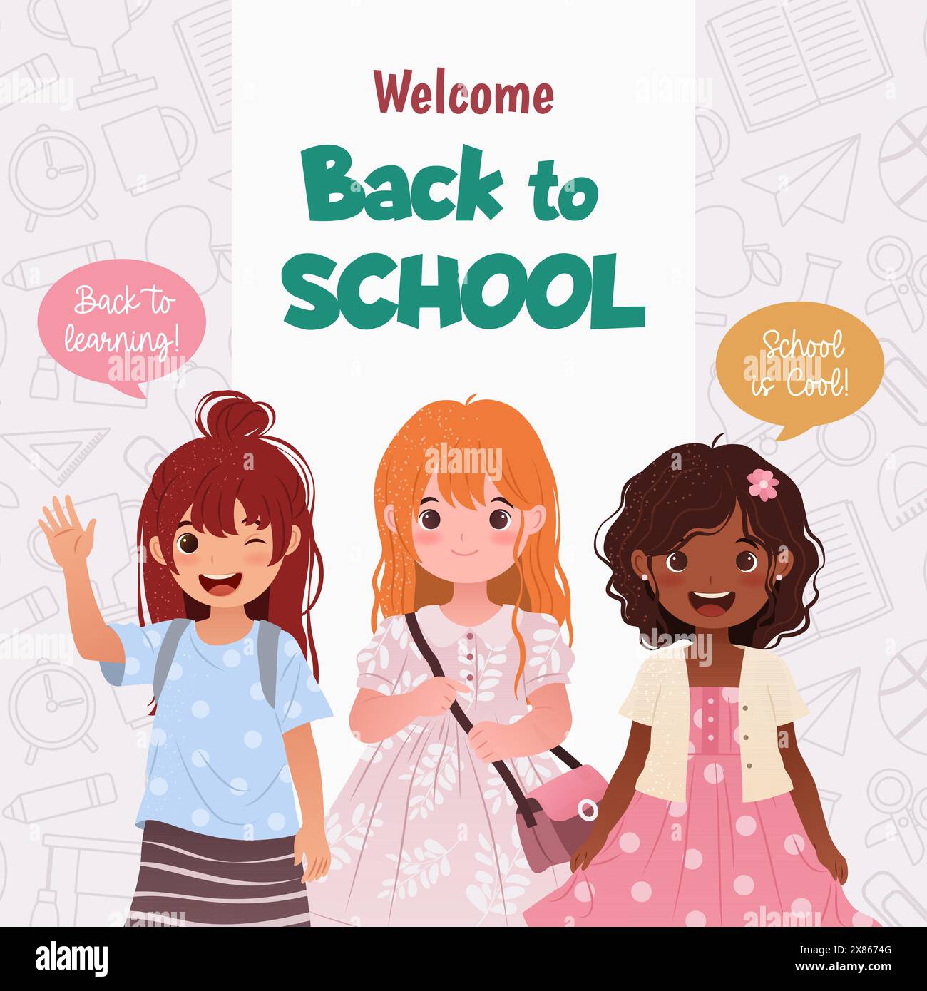 Cartoon girls hi-res stock photography and images - Alamy