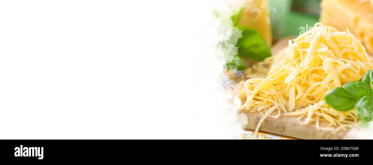 Advertising Banner Template for Cheese Stock Photo - Alamy