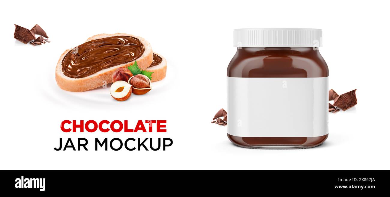 Advertising Banner Template for Jar Chocolate Stock Photo - Alamy