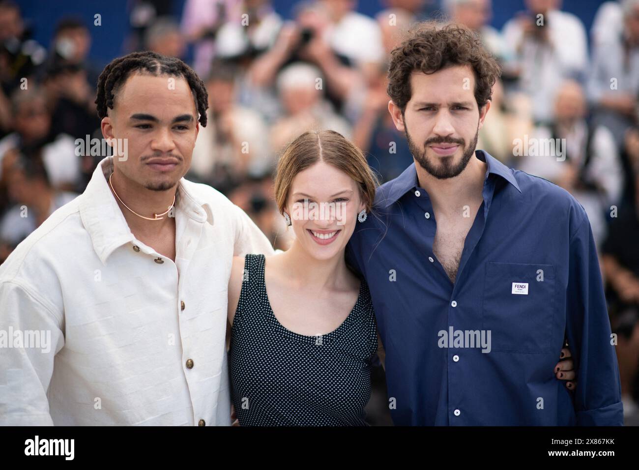 Cannes, France. 23rd May, 2024. Noah Deric, Lou Lampros and Victor ...