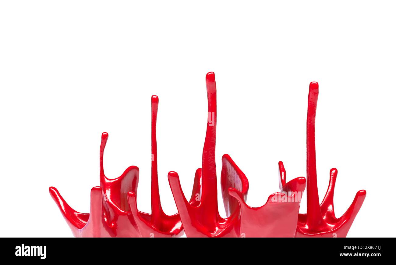 dynamic red paint splash, isolated transparent background creativity ...