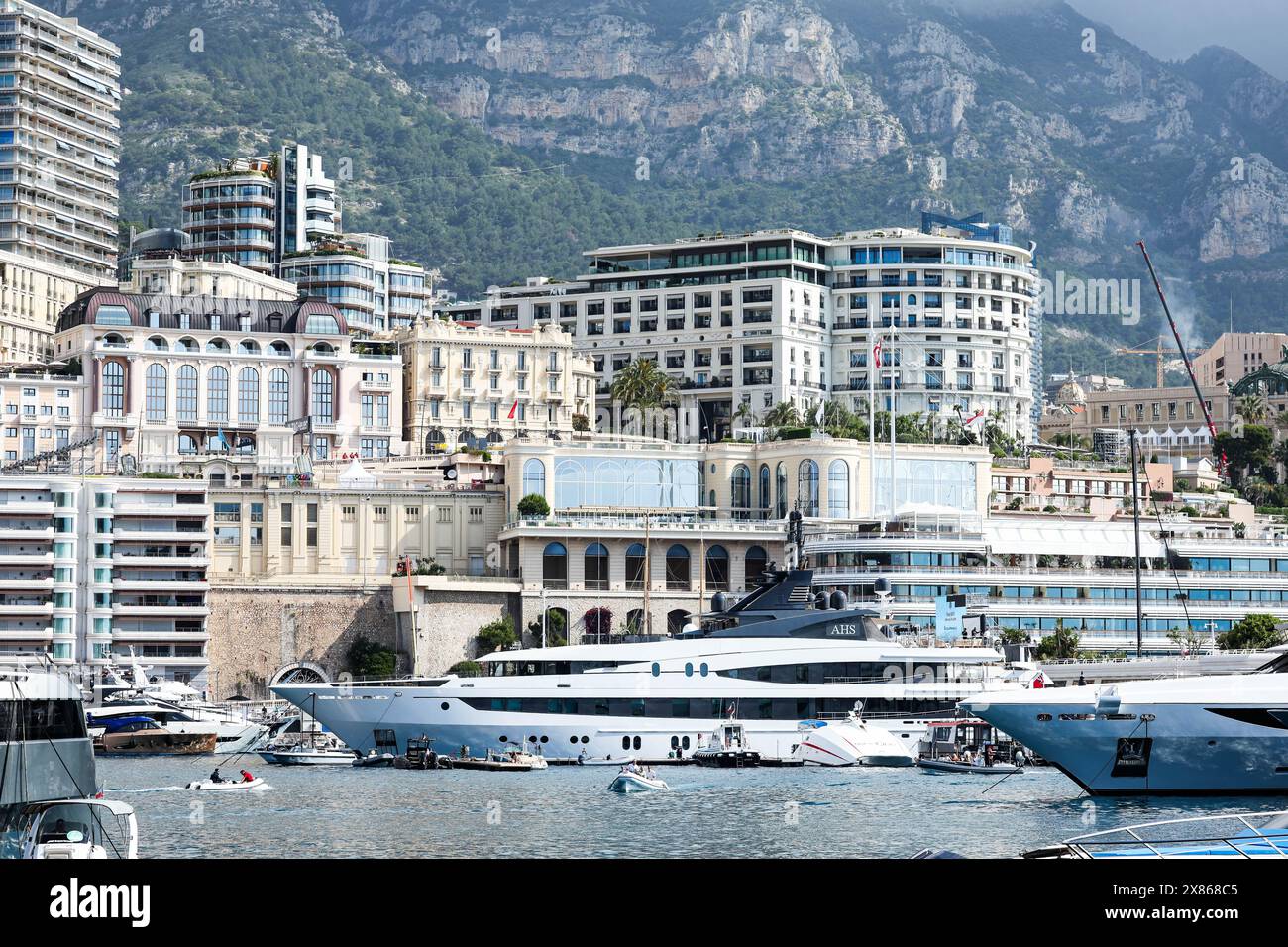 Boat in the port of Monaco during the Formula 1 Grand Prix de Monaco ...
