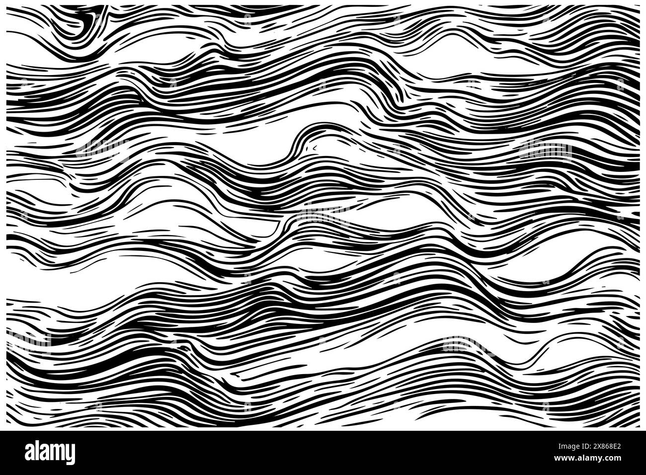 Hand drawn water texture engraved. Ink pattern vector illustration ...