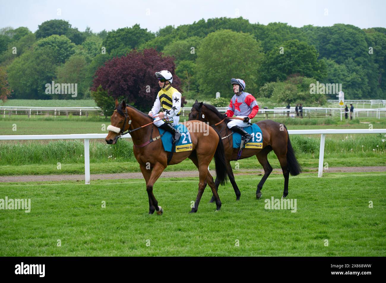 Left to right: Jockeys Connor Beasley on Dakota Gold and Daniel ...