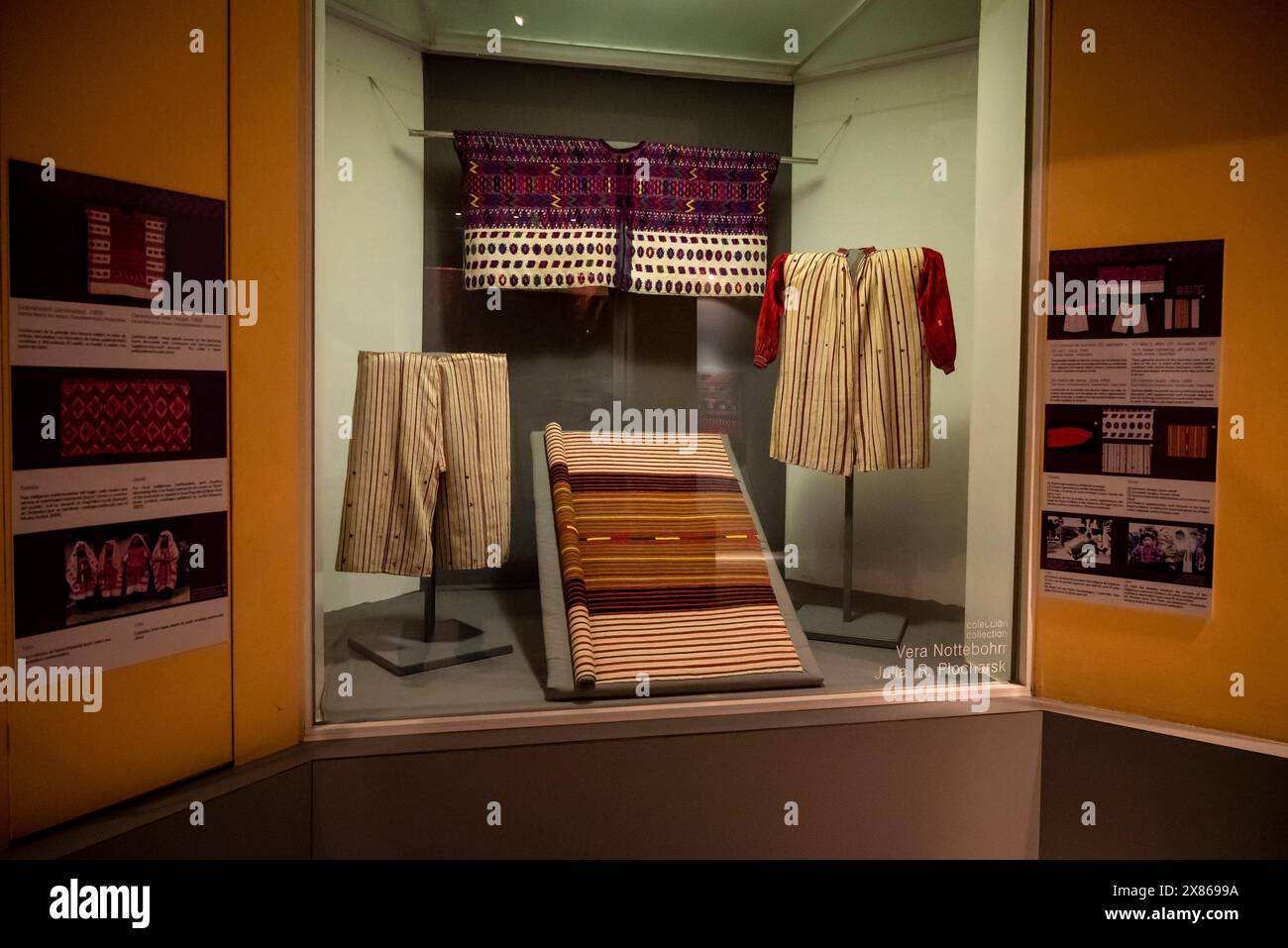 Exhibits of traditional dress and fabrics in The Ixchel Museum of ...