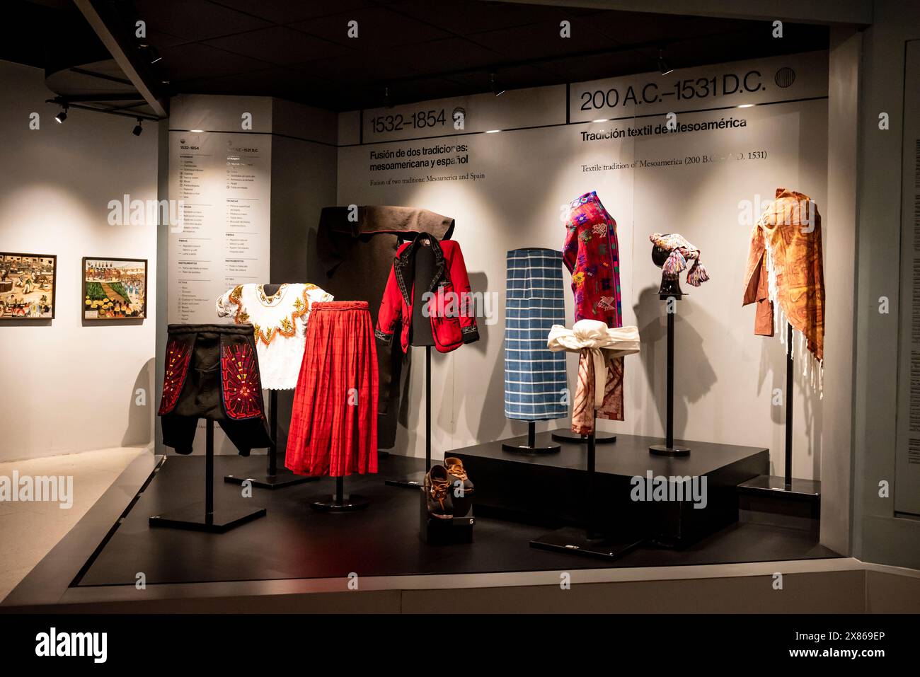 Exhibits of traditional dress and fabrics in The Ixchel Museum of ...