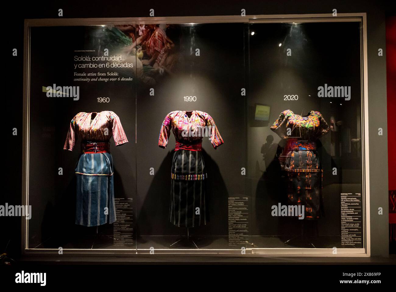 Exhibits of traditional dress and fabrics in The Ixchel Museum of ...