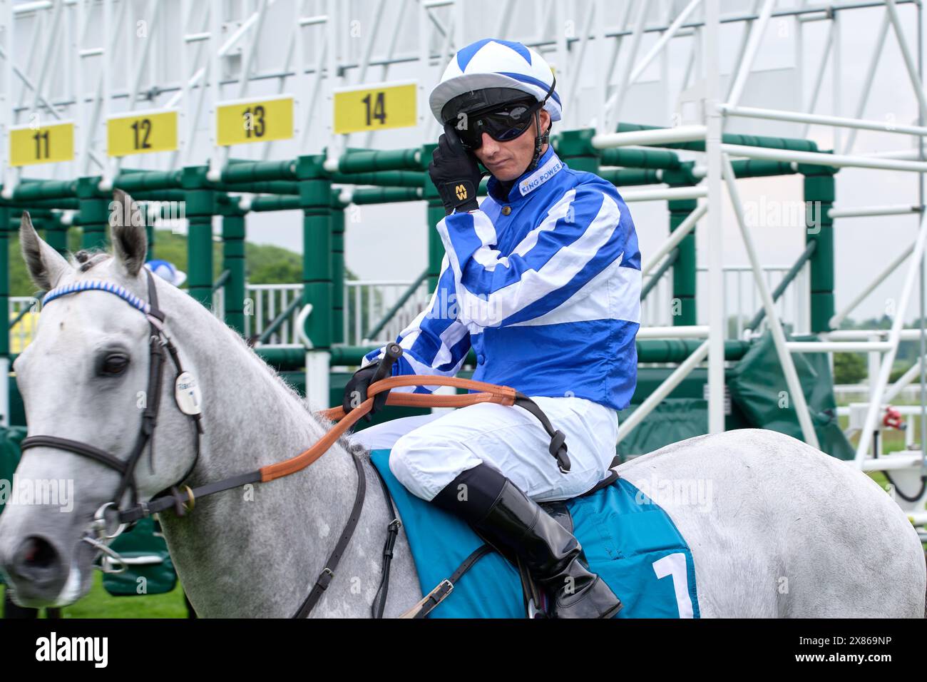 Jockey Oisin Murphy on Fivethousandtoone being led to the start of a ...