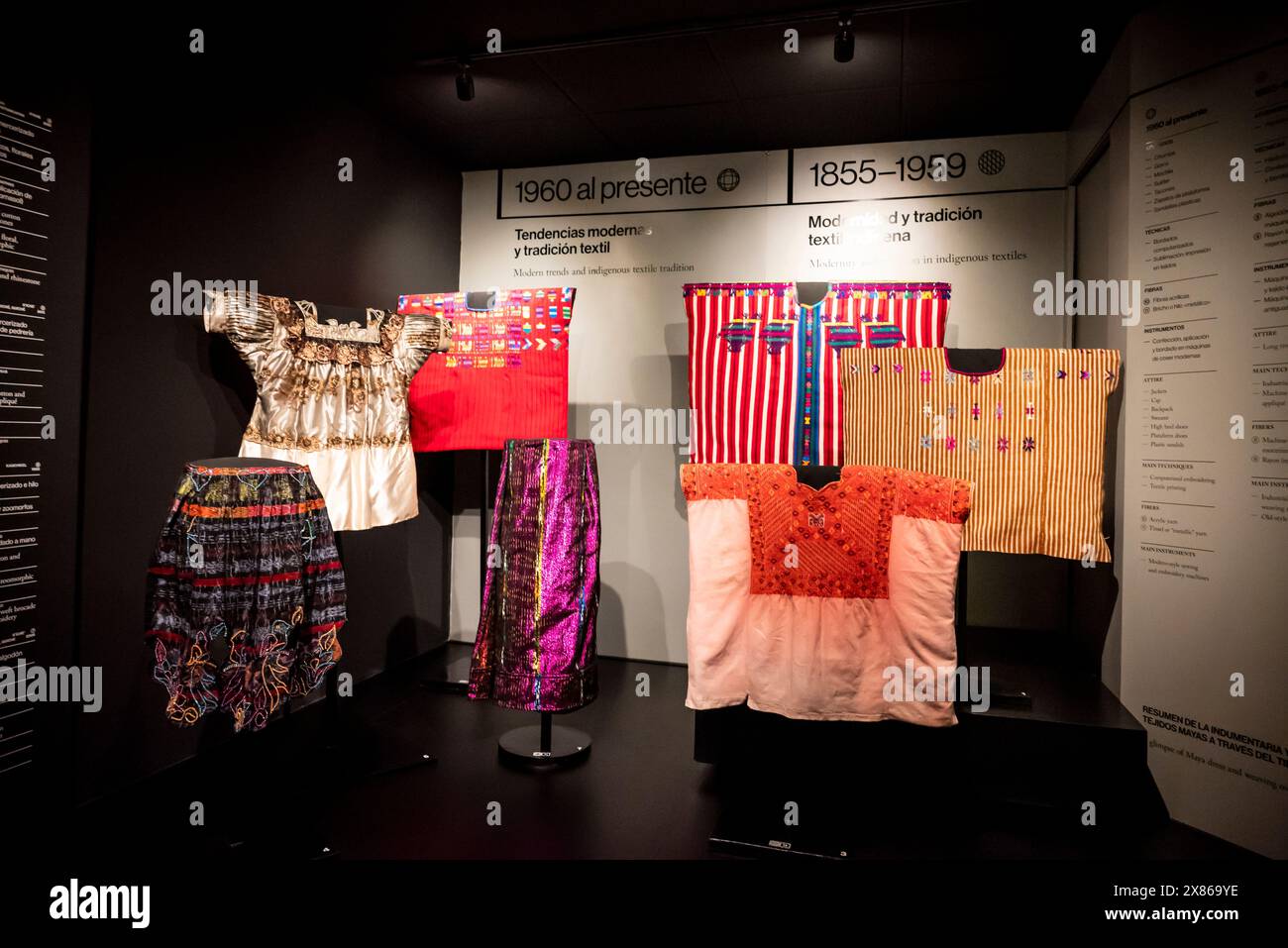 Exhibits of traditional dress and fabrics in The Ixchel Museum of ...