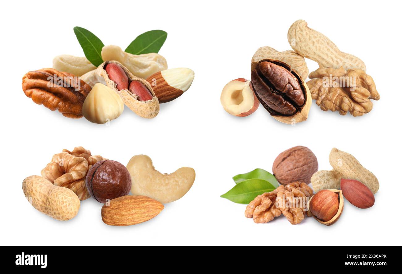 Set macadamia nuts nut Cut Out Stock Images & Pictures - Alamy